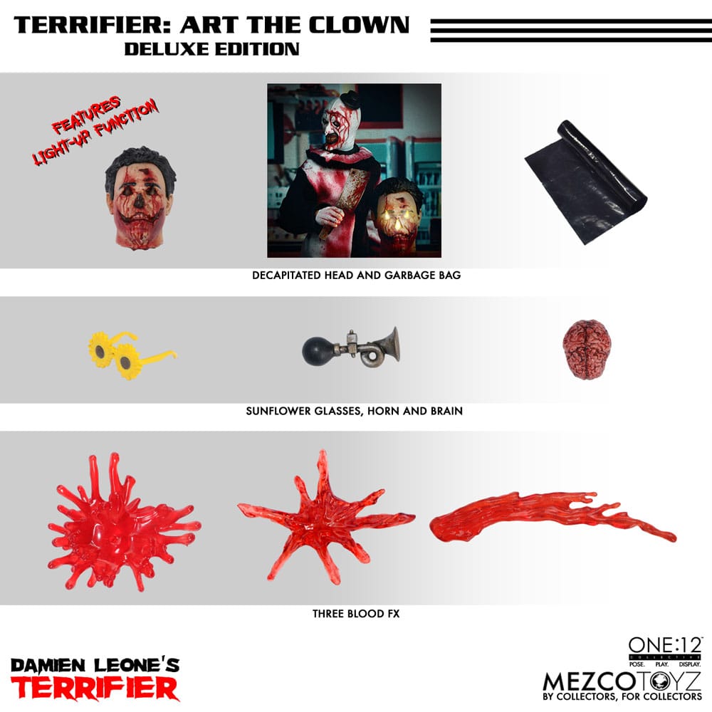 Terrifier Action Figure 1/12 Art the Clown Deluxe Edition 17 cm ...