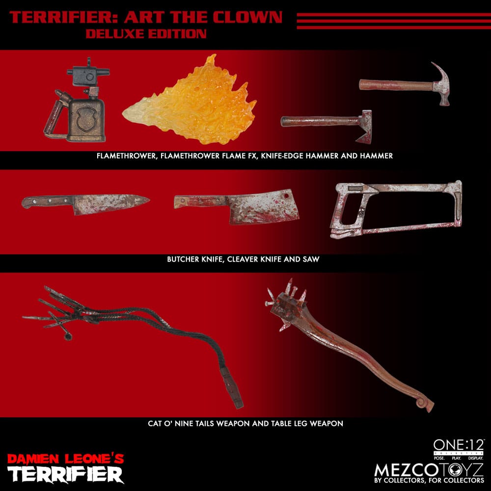 Terrifier Action Figure 1/12 Art the Clown Deluxe Edition 17 cm ...